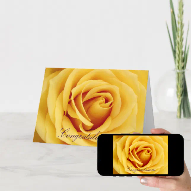 Yellow rose, Congratulations Card | Zazzle