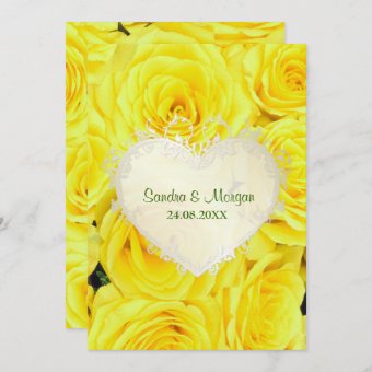 Yellow Rose Floral Wedding Invitation | Zazzle