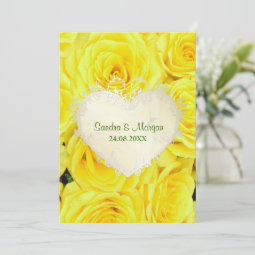 Yellow Rose Floral Wedding Invitation | Zazzle