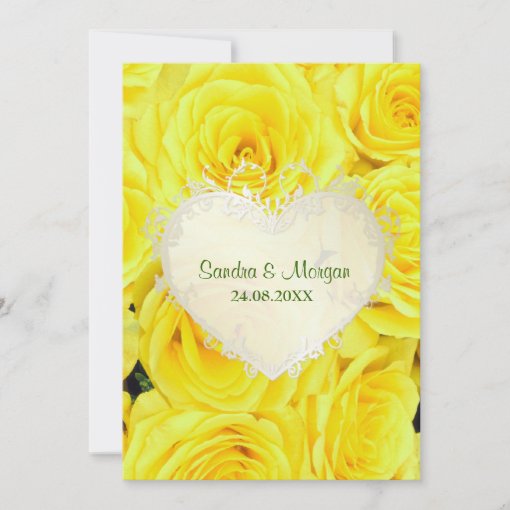 Yellow Rose Floral Wedding Invitation | Zazzle