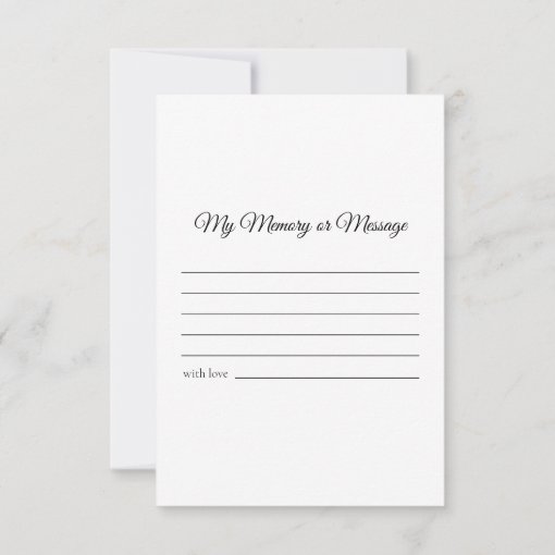 Yellow Rose Flower Share a Memory Funeral Note Card | Zazzle