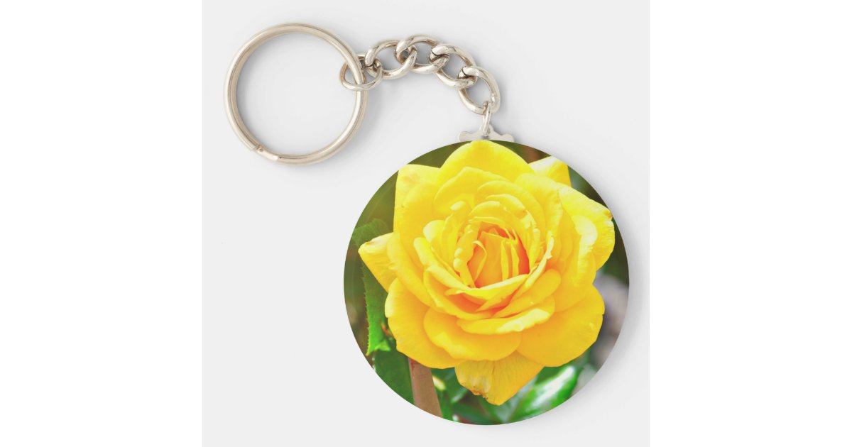 Yellow Rose Key Chain | Zazzle.com