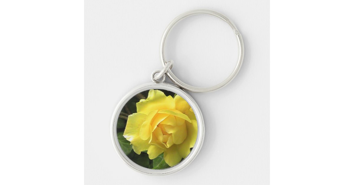 Yellow Rose Keychain | Zazzle