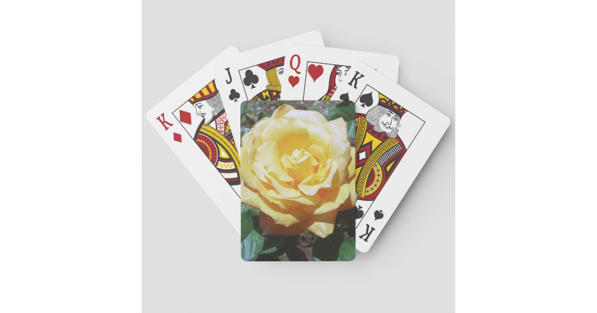 Yellow Rose Large Print Playing Cards | Zazzle