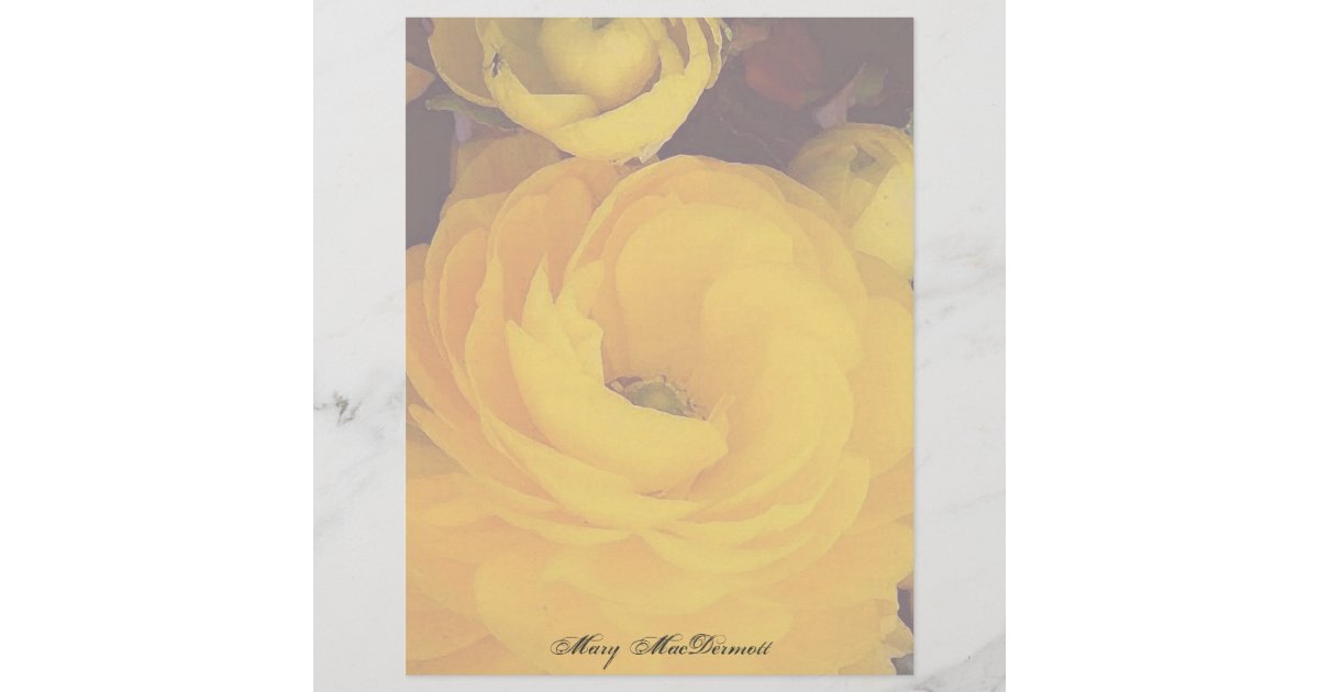 Yellow Rose Letterhead Stationery | Zazzle