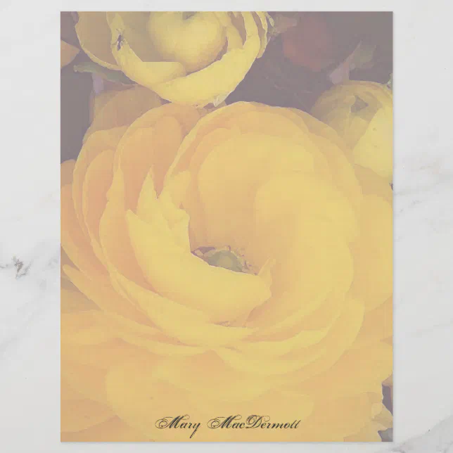 Yellow Rose Letterhead Stationery | Zazzle