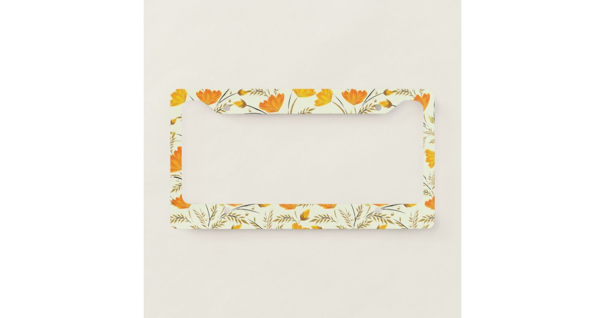 Yellow rose license plate frame | Zazzle