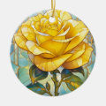 Yellow Rose Memorial Ceramic Ornament | Zazzle