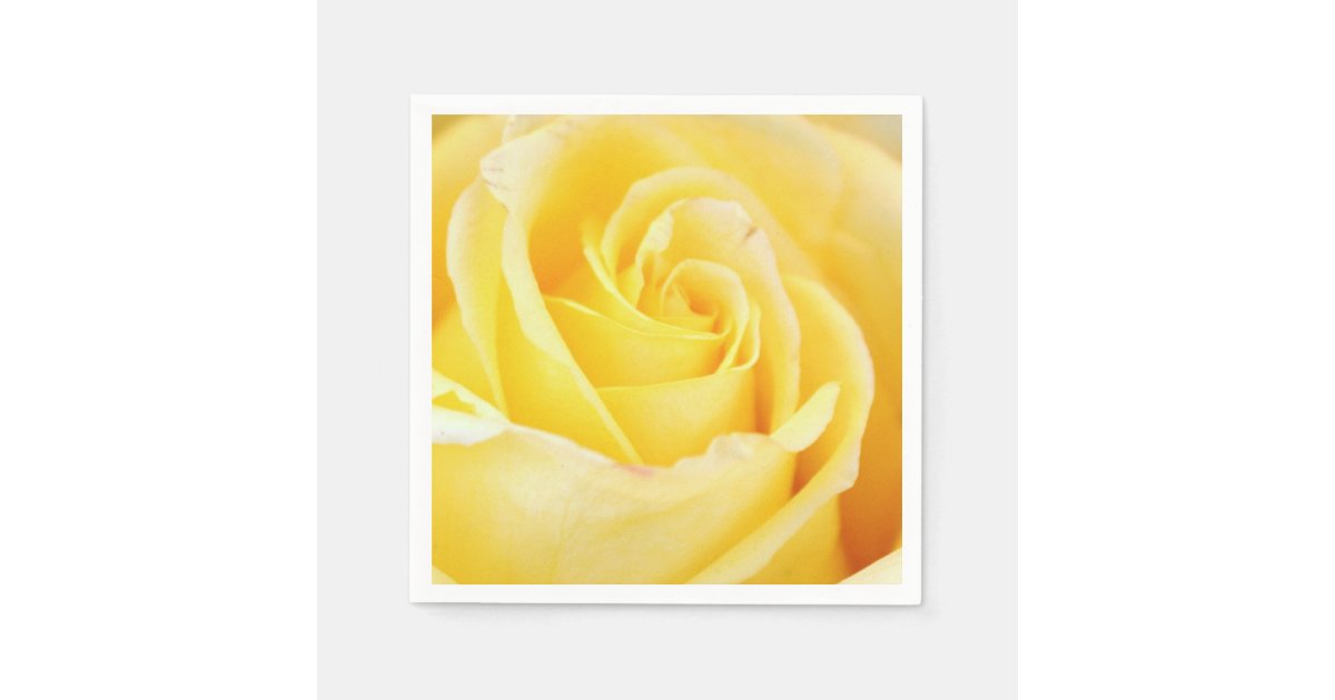 Yellow Rose Paper Napkins | Zazzle