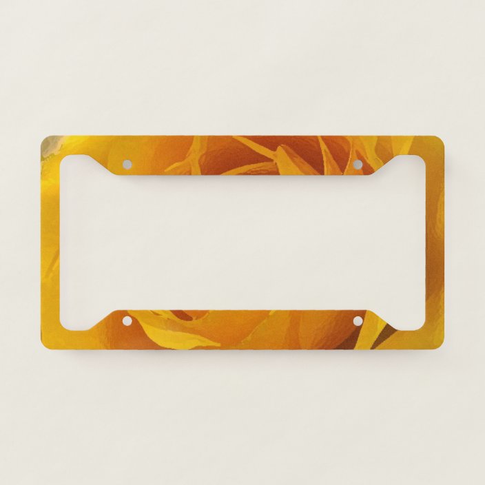Yellow Rose Petals Abstract License Plate Frame | Zazzle.com