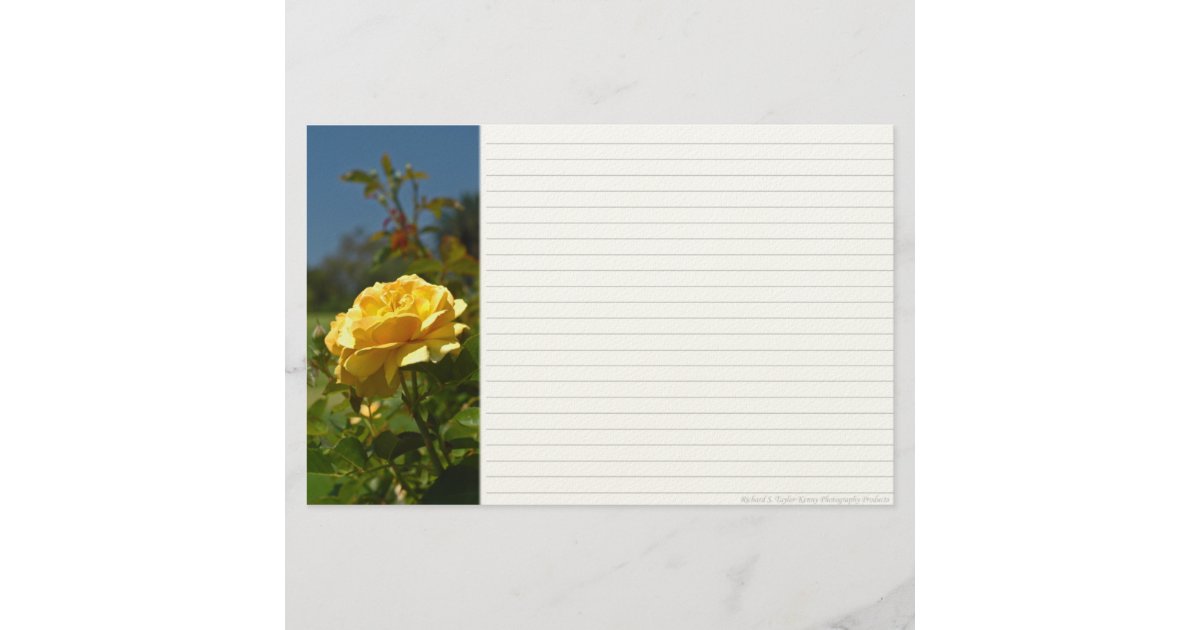 Yellow Rose Stationery | Zazzle