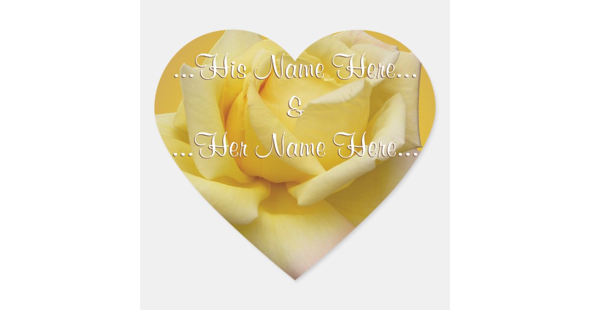 Yellow Rose Stickers Romantic Rose Wedding Sticker | Zazzle