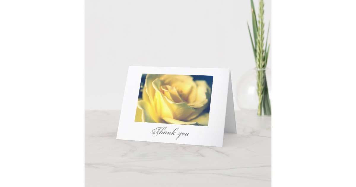 Yellow Rose Thank You card | Zazzle