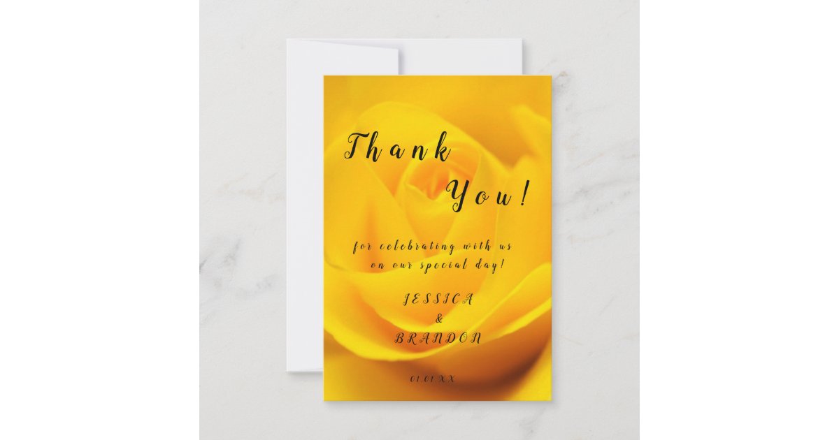 Yellow Rose Thank You Card | Zazzle