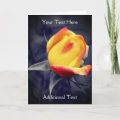 Yellow Rosebud Black And White Personalized Photo Card | Zazzle