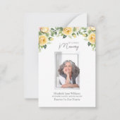 Yellow Roses Funeral Memorial Prayer Note Card | Zazzle