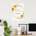 Yellow roses geometric personalized Haldi welcome Poster | Zazzle