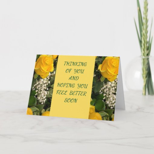 Yellow Roses Get Well Card | Zazzle