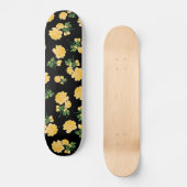 Yellow roses on black skateboard | Zazzle