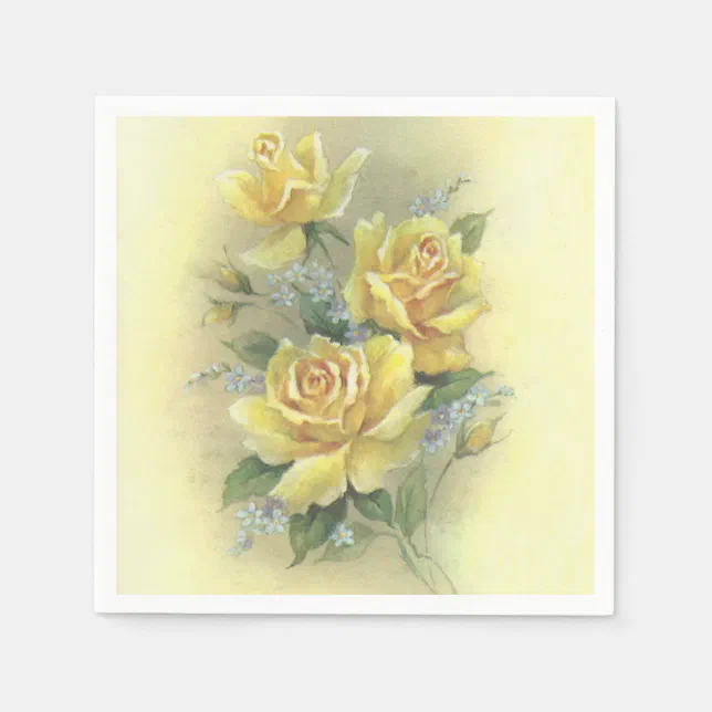 Yellow Roses Paper Napkins | Zazzle