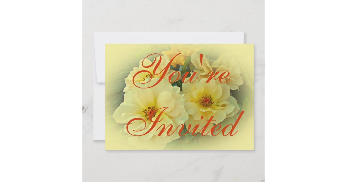 Yellow Roses Party Invitation | Zazzle