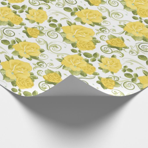 Yellow Roses Patterned Wrapping Paper | Zazzle