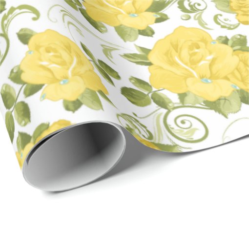Yellow Roses Patterned Wrapping Paper | Zazzle