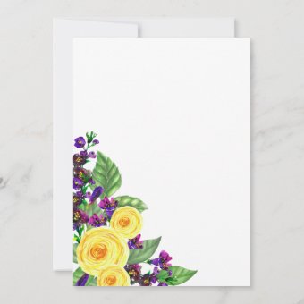 Yellow Roses Violet 50th Wedding Anniversary Party Invitation | Zazzle