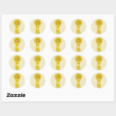 yellow rosette third prize sticker | Zazzle