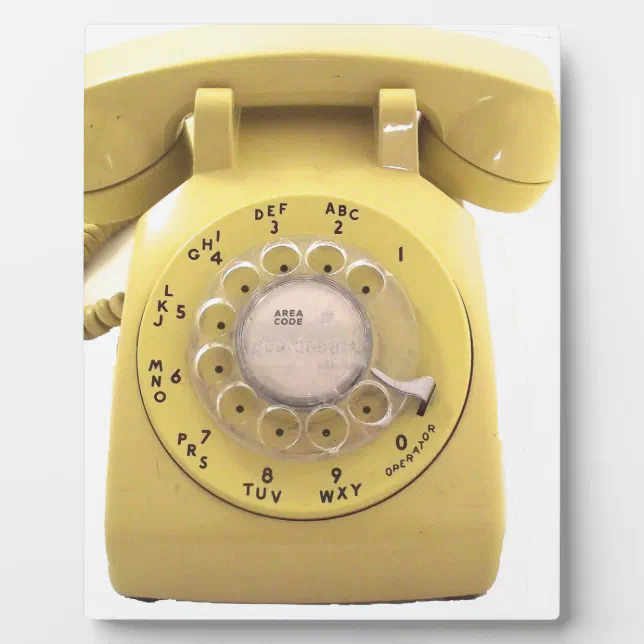 Yellow Rotary Phone Plaque | Zazzle