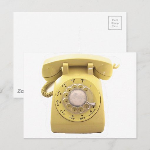 Yellow Rotary Phone Postcard | Zazzle