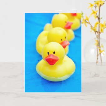 yellow rubber duck birthday card | Zazzle
