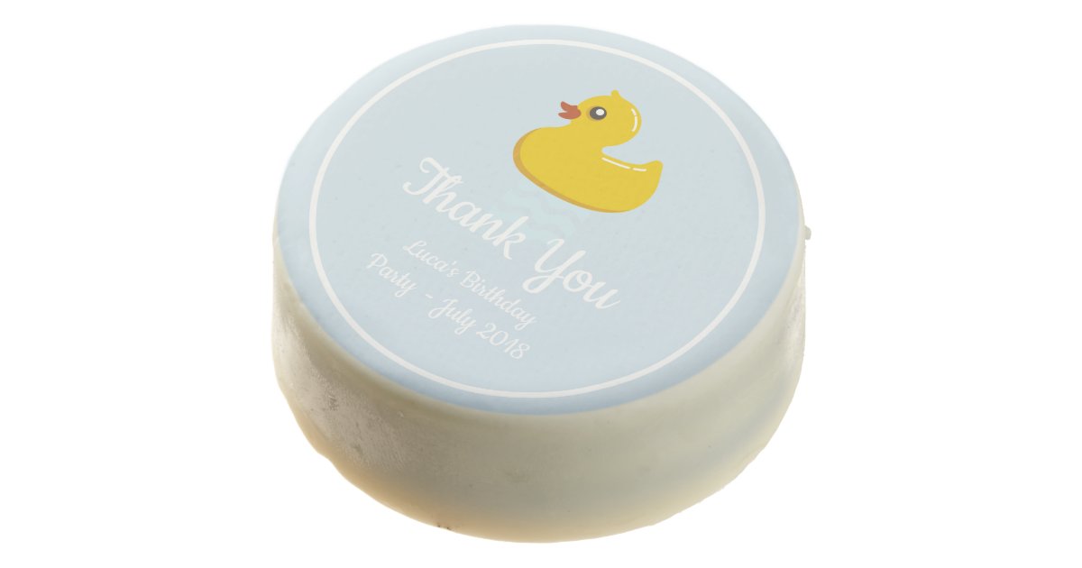 yellow rubber duck -birthday party - Thank you Chocolate Covered Oreo ...