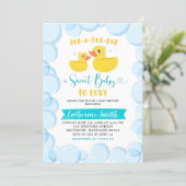 Yellow Rubber Duck Bubble Bath Baby Shower Invite | Zazzle