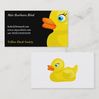 Yellow Rubber Duck, Business Card | Zazzle