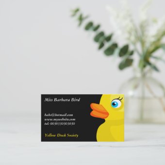 Yellow Rubber Duck, Business Card | Zazzle