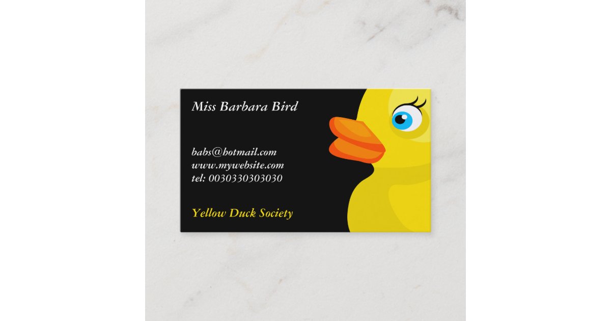 Yellow Rubber Duck, Business Card | Zazzle