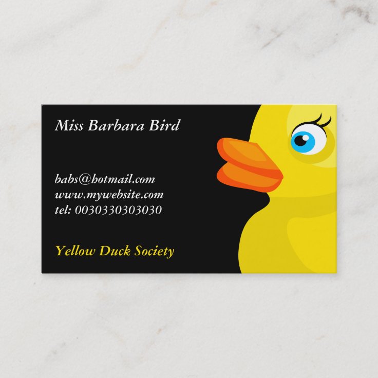 Yellow Rubber Duck, Business Card | Zazzle