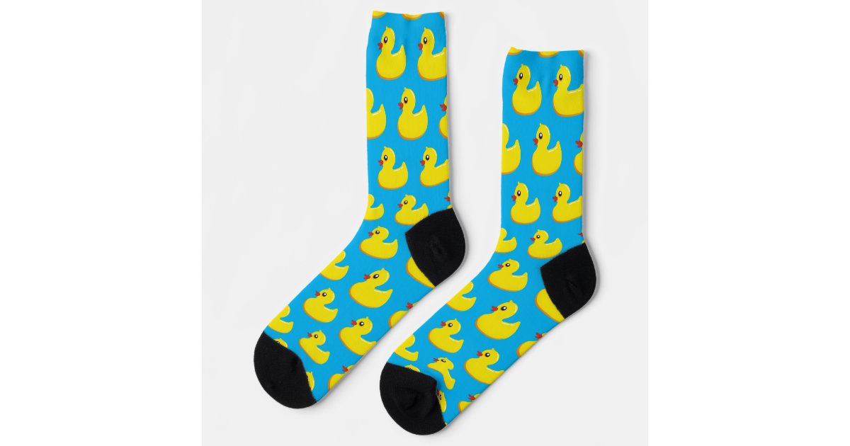 yellow rubber duck pattern socks | Zazzle