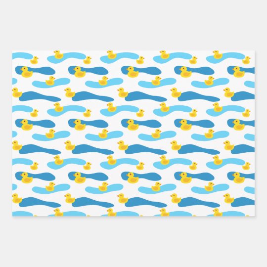 Yellow Rubber Duck Pattern Wrapping Paper Sheets | Zazzle.com