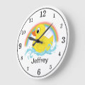 Yellow Rubber Duck Personalized Acrylic Large Clock | Zazzle