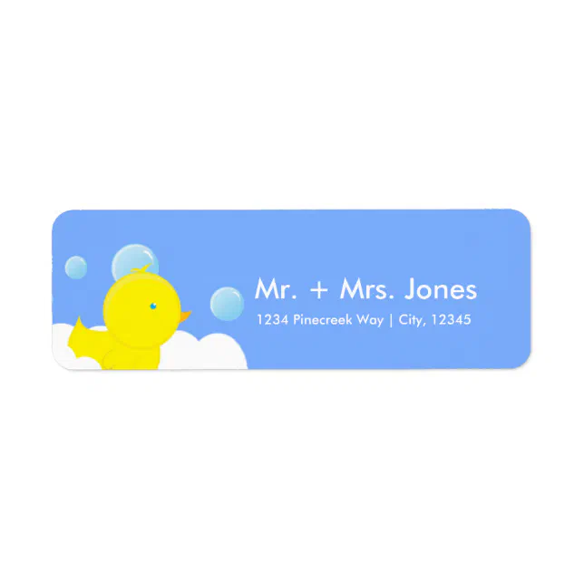 Yellow Rubber Duckie Bubble Bath Address Labels | Zazzle