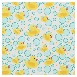 Cute rubber duck pattern fabric | Zazzle