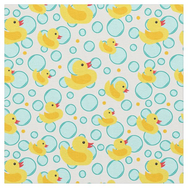 Cute rubber duck pattern fabric | Zazzle