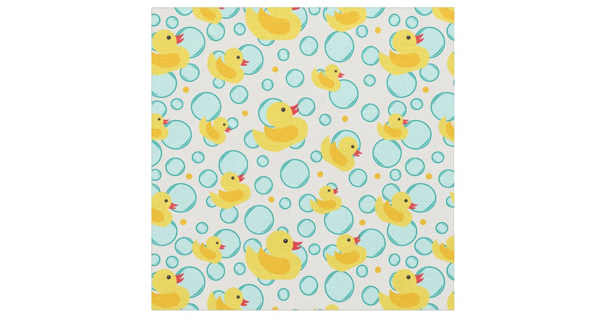 Yellow Rubber Ducks Bubbles Bathtime Pattern Fabric Zazzle