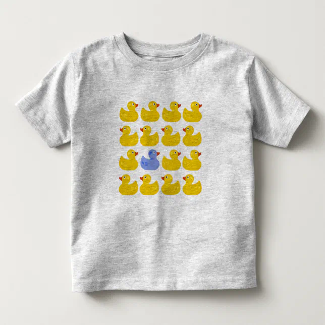 Yellow Rubber Ducks with One Blue Duck Toddler T-shirt | Zazzle