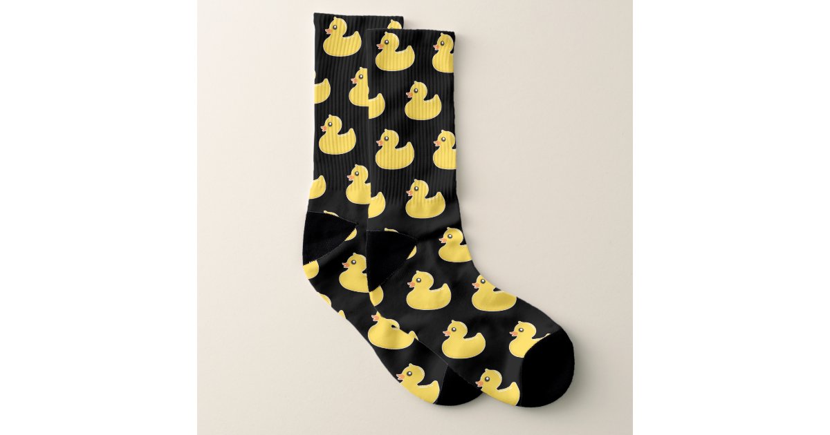 Yellow Rubber Ducky Black Socks | Zazzle.com