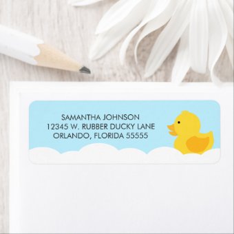 Yellow Rubber Ducky Bubble Bath Label | Zazzle