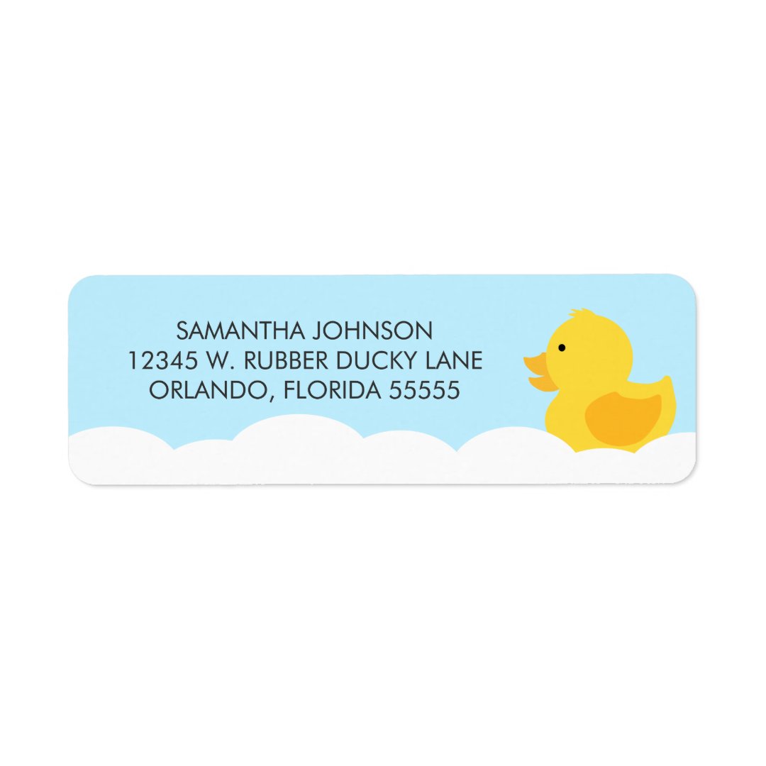 Yellow Rubber Ducky Bubble Bath Label | Zazzle