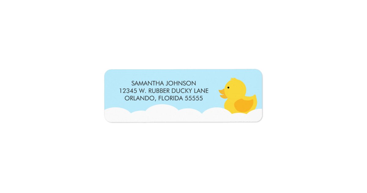 Yellow Rubber Ducky Bubble Bath Label | Zazzle